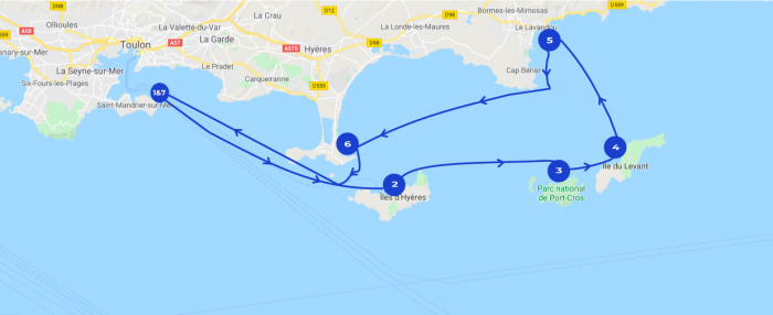 Itinéraire de navigation : 7 jours dans les îles d'Hyères - Blog ...